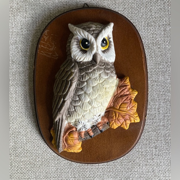 Wall Decor | Ceramic And Wood Fall Owl Scene Wall Hanging | Poshmark